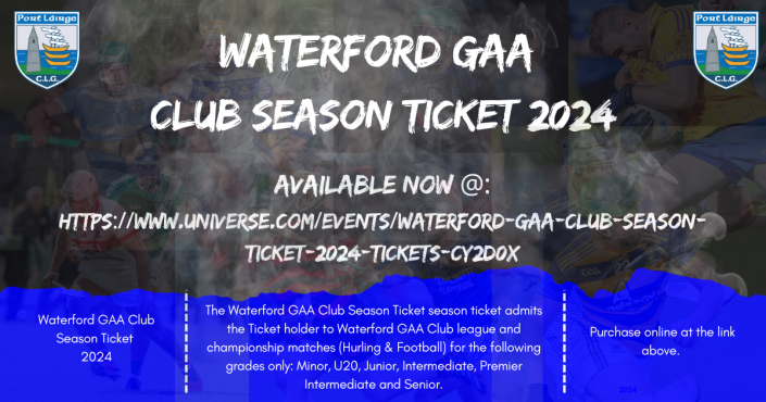 Waterford GAA Club Season Ticket 2024 – Waterford GAA