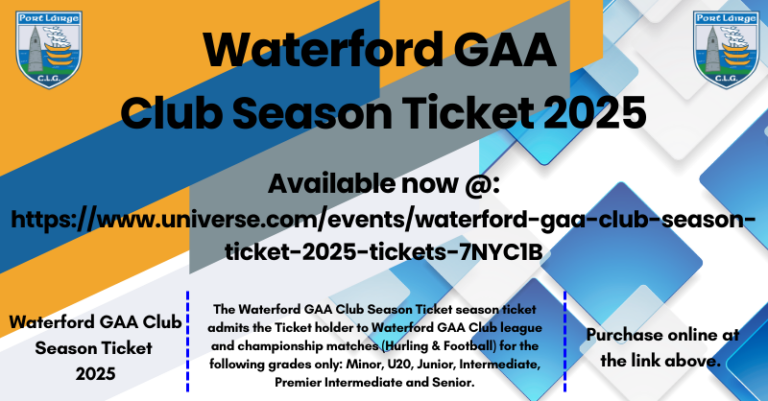 Waterford GAA Club Season Ticket 2025 – Waterford GAA